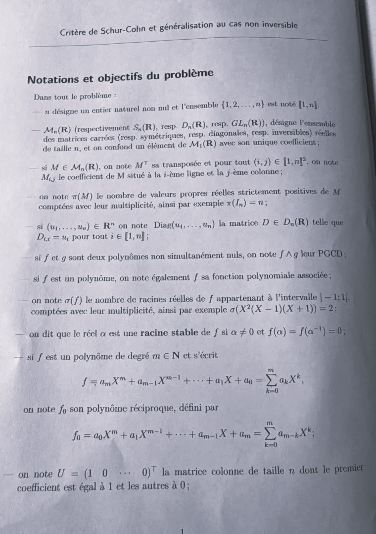 Concours Mines-Ponts : Maths 2 - Sujet 2025 MP MPI - Génération Prépa