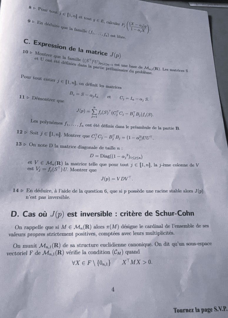 Concours Mines-Ponts : Maths 2 - Sujet 2025 MP MPI - Génération Prépa