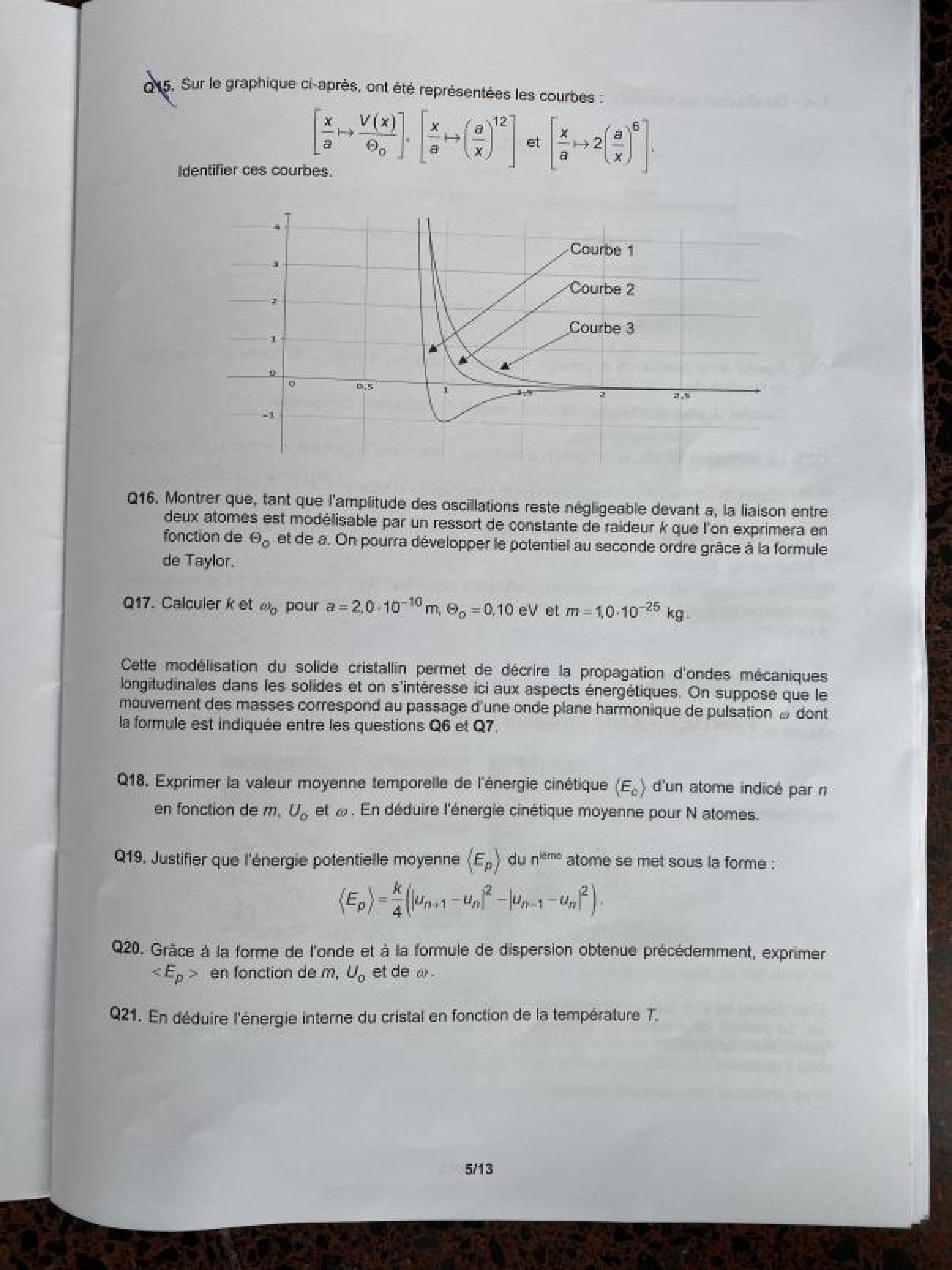 CCINP : Physique - Sujet 2023 MP - Génération Prépa